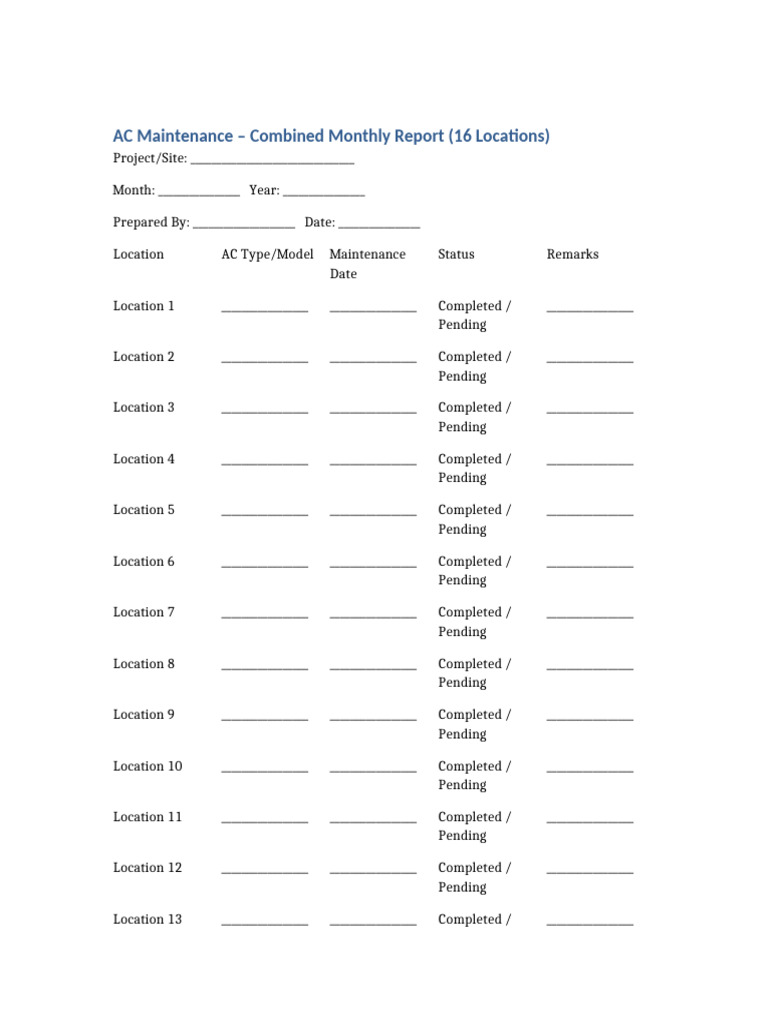 AC Maintenance Combined Report2 | PDF