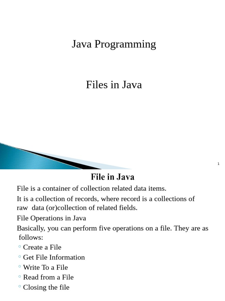 Files in Java-Revised | PDF | Computer File | Filename