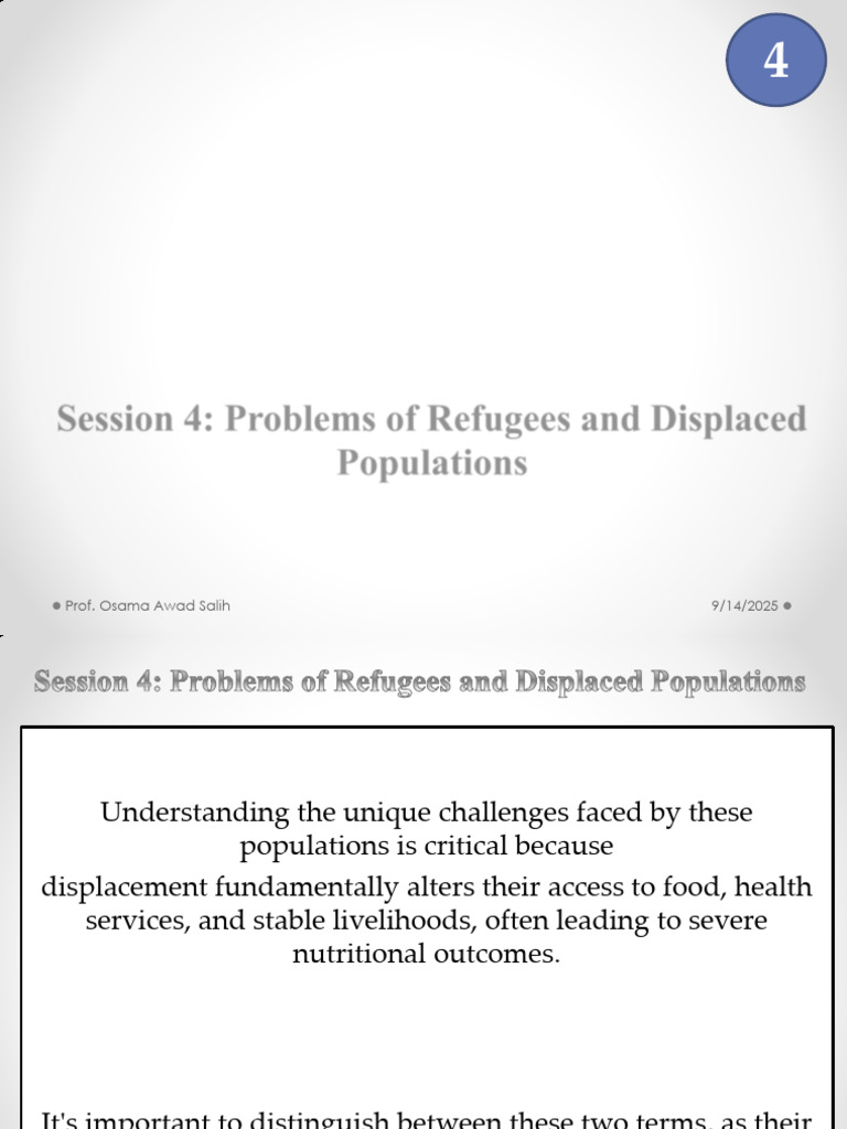 Lecture4 | PDF | Internally Displaced Person | Malnutrition