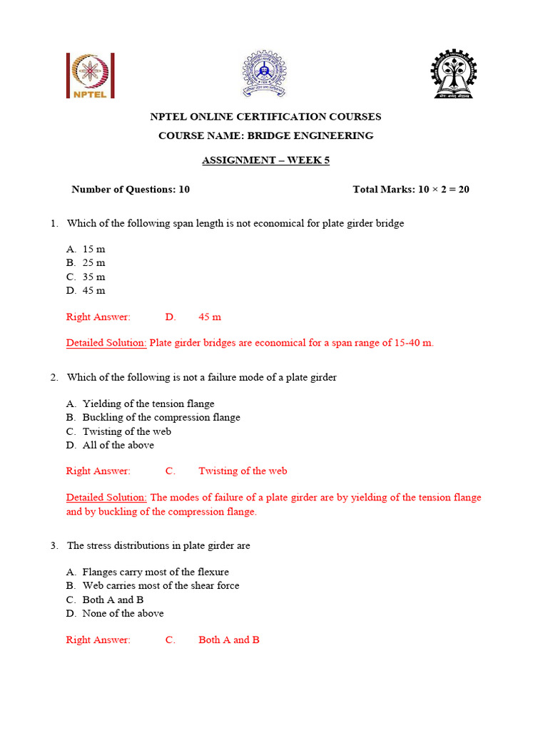 Bridge Engineering Week 5 Assignment | PDF | Buckling | Materials Science