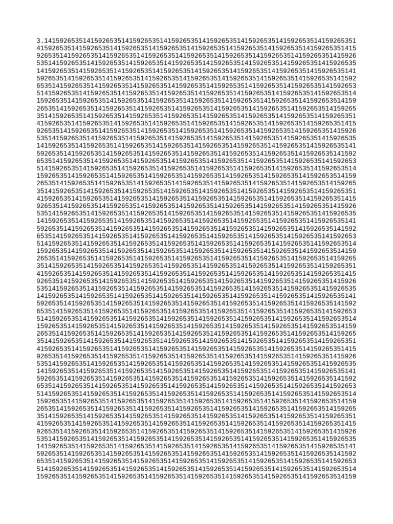 Pi 1 Million Digits | PDF