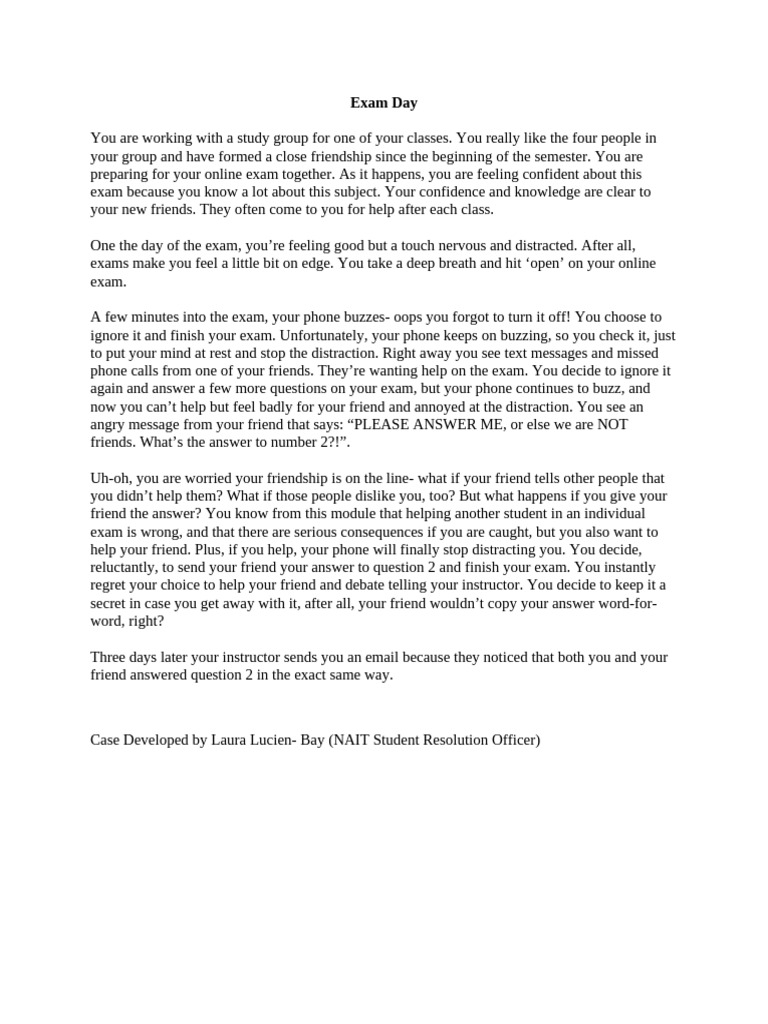 Exam Day Script | PDF