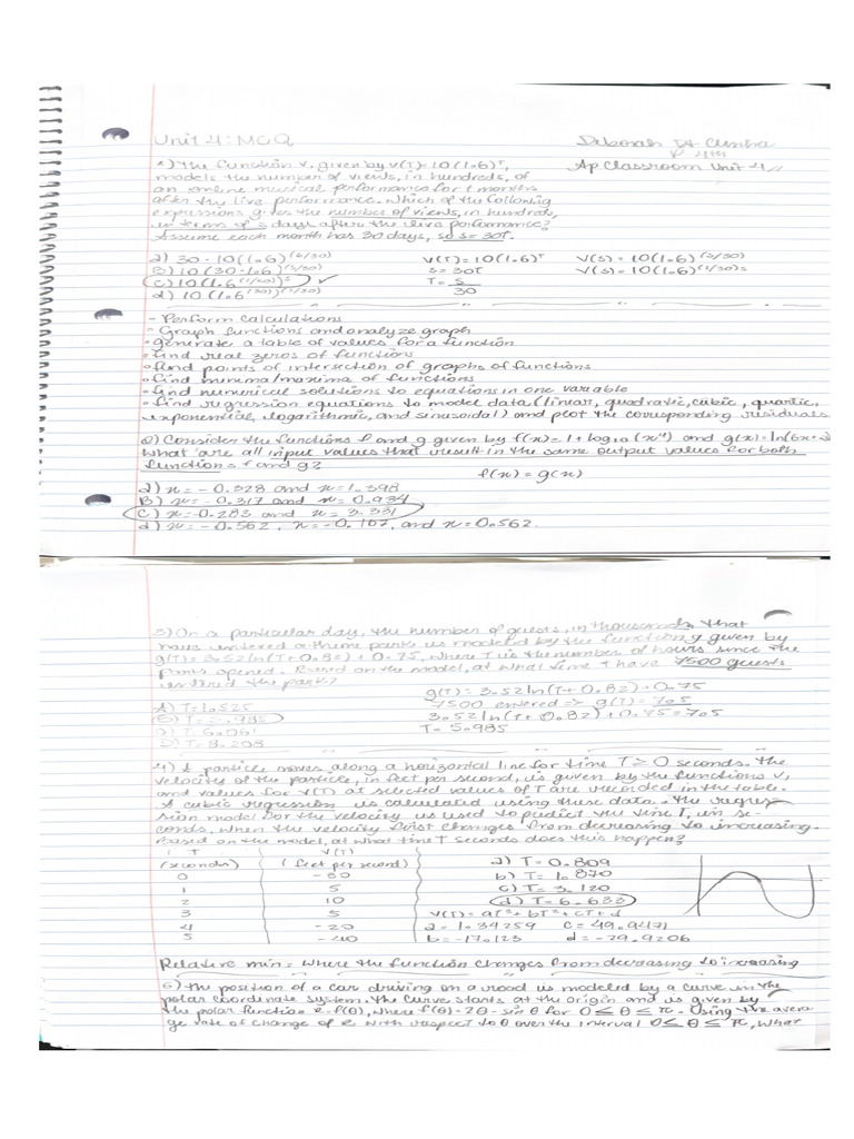 AP Classroom Unit 4 | PDF