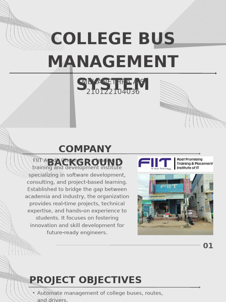 College Bus Management System Ppt | PDF | Databases | Bus
