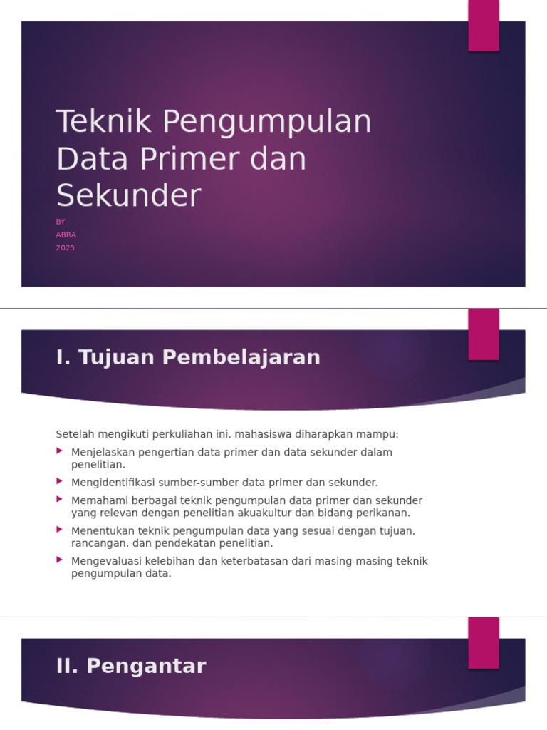 Teknik Pengumpulan Data Primer Dan Sekunder | PDF