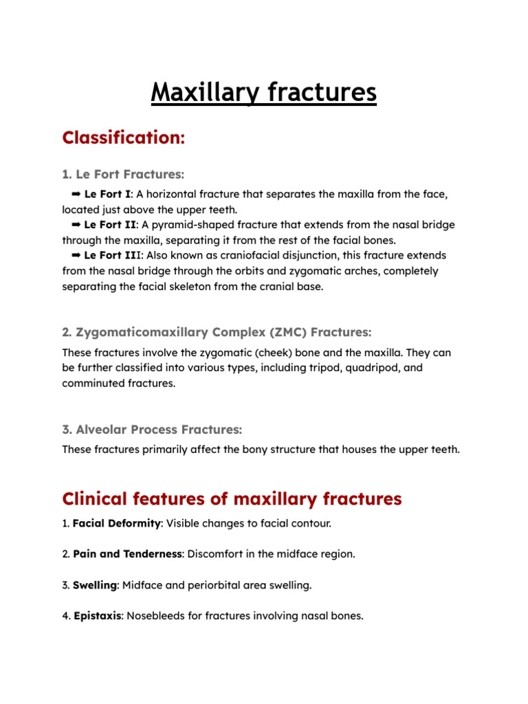 Maxillary Fractures: Types and Management | PDF | Human Head And Neck ...