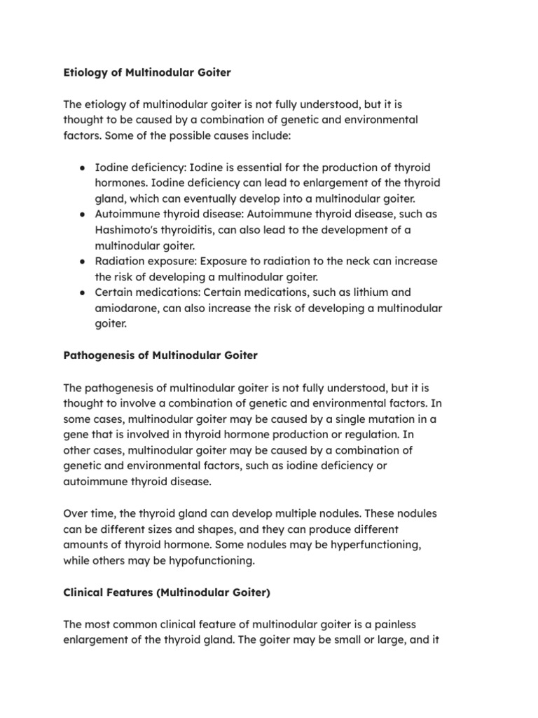 Multinodular Goiter GS | PDF | Thyroid | Thyroid Disease