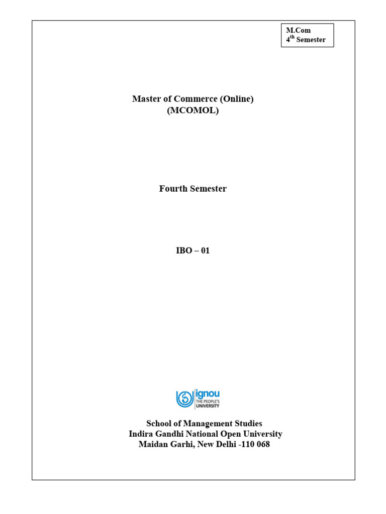 M.Com Online 4th Semester Assignments | PDF | Balance Of Payments ...