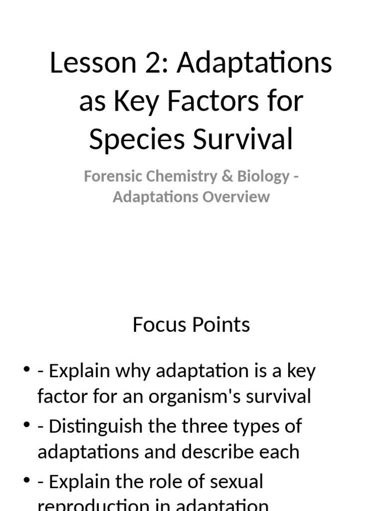 Key Adaptations for Species Survival | PDF