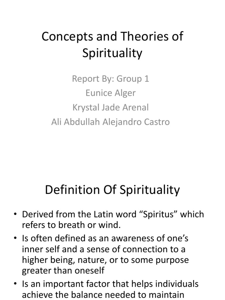 Concepts and Theories of Spirituality | Spirituality | Faith