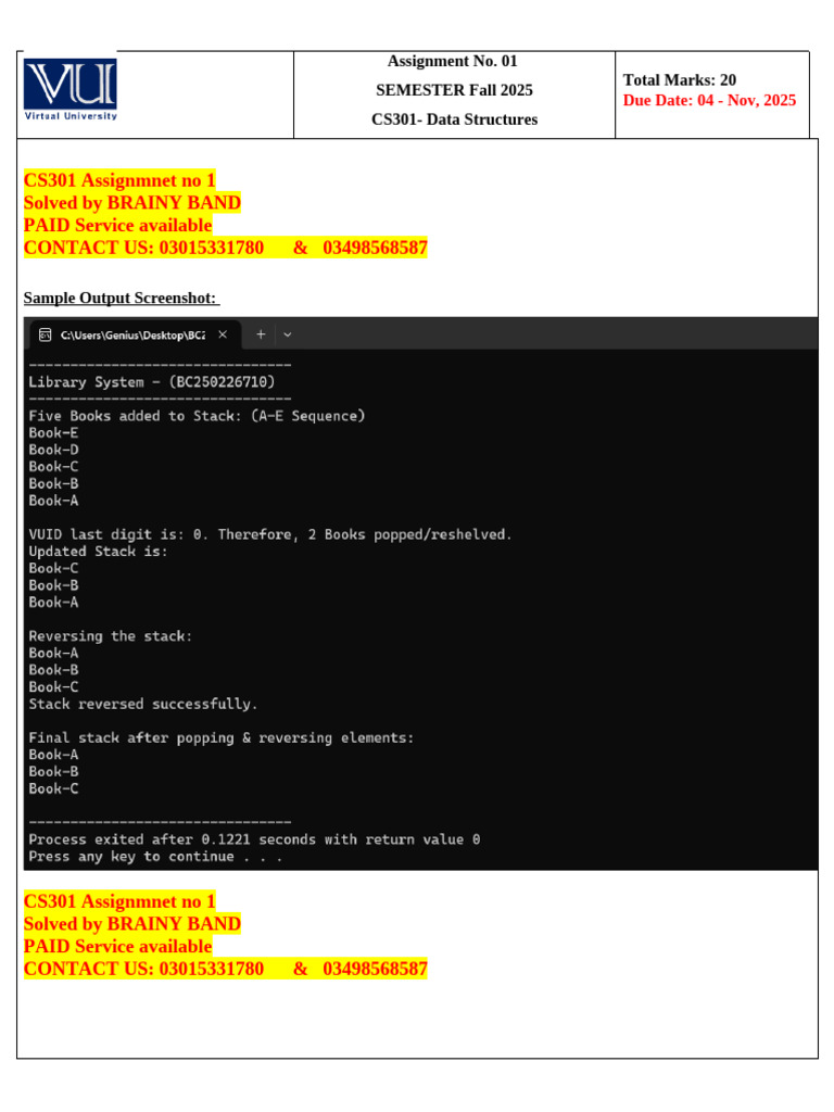 Cs301 2nd Assignment File | PDF