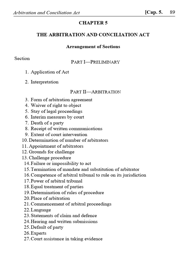 Arbitration and Conciliation Act Overview | PDF | Arbitration ...