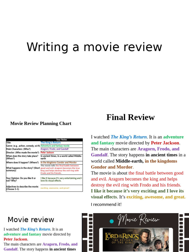 Writing A Movie Review | PDF | Middle Earth Books | J. R. R. Tolkien