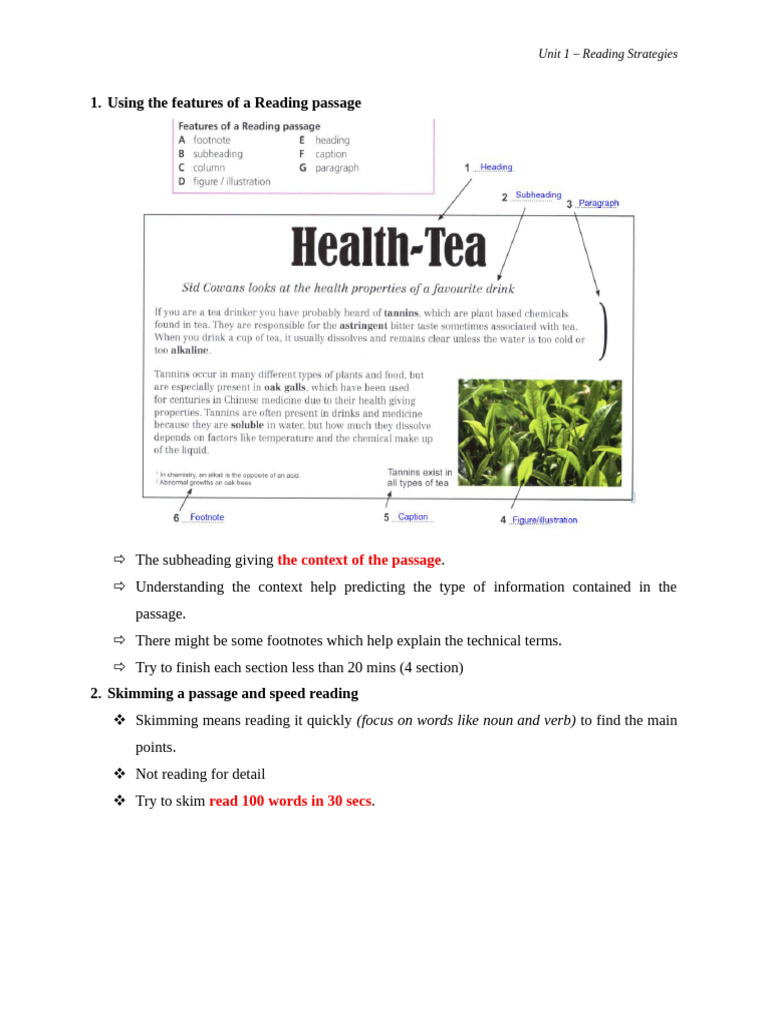 Unit1 - Reading Strategies | PDF