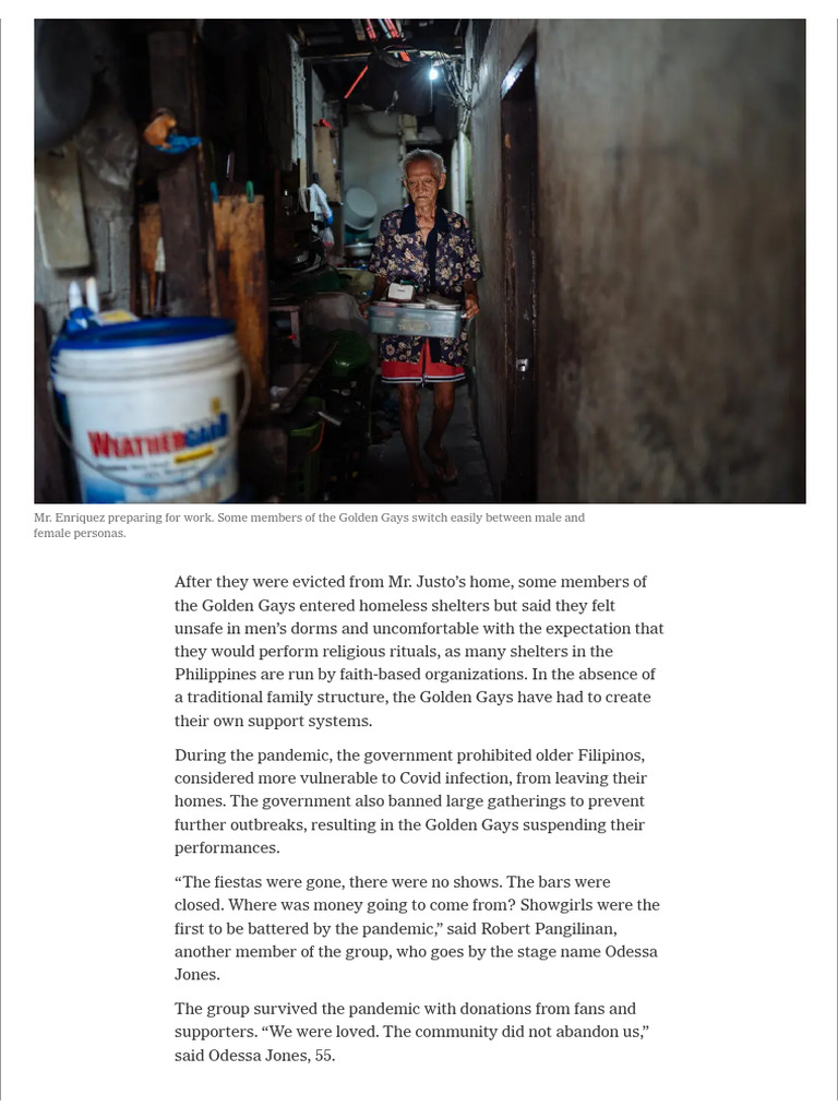The ‘Golden Gays’ Return to the Stage in the Philippines - The New York Times-6 | PDF