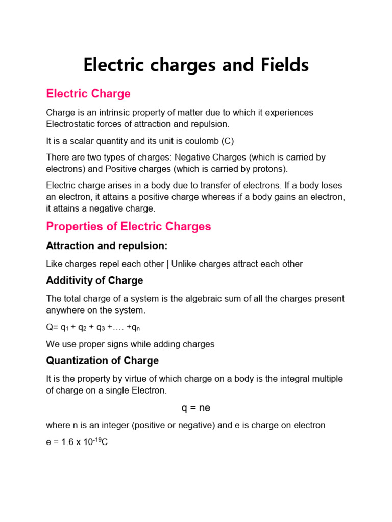 Understanding Electric Charges and Fields | PDF | Electric Field ...