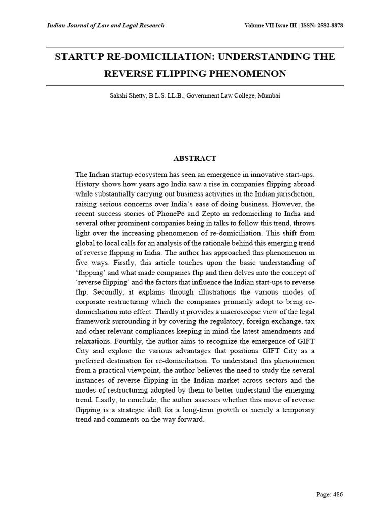 Startup Re-Domiciliation - Understanding The Reverse Flipping ...