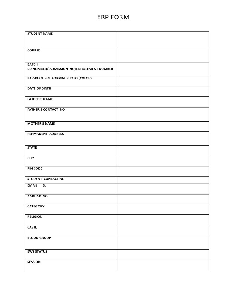 ERP FORM | PDF