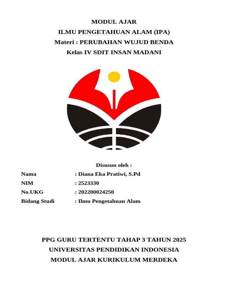 Modul IPA: Perubahan Wujud Benda SD | PDF