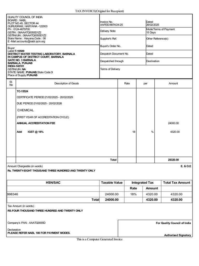 Invoice - AAFEE - 59460 3 25 2025 - 4 33PM | PDF | Taxes | Government ...