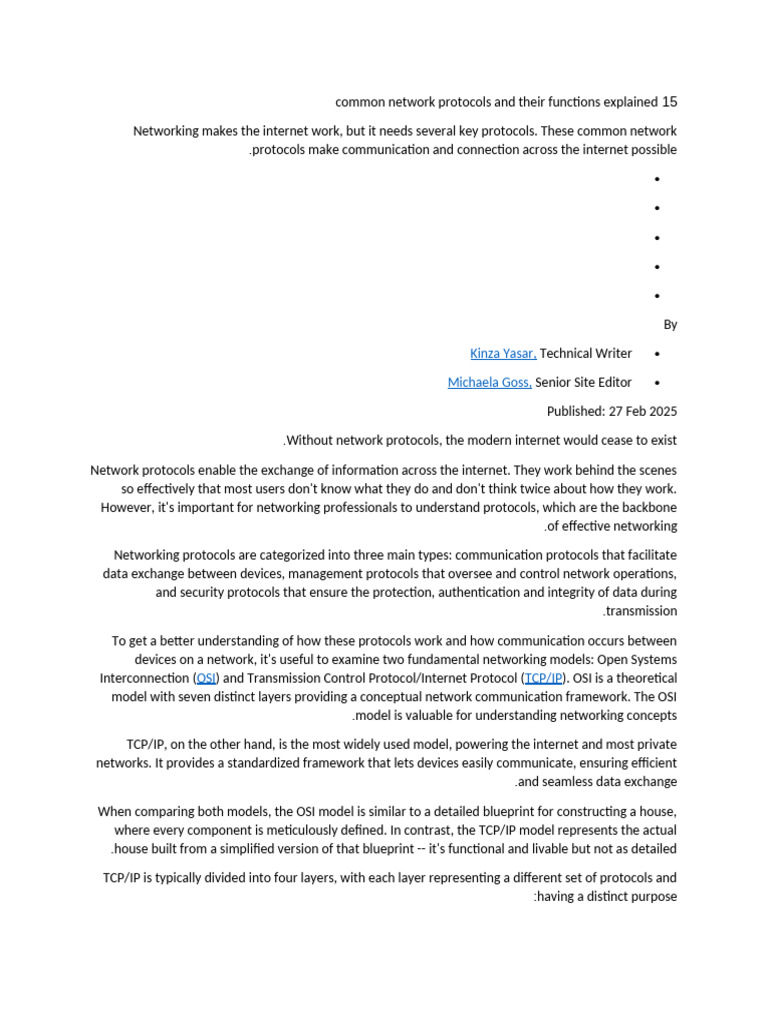 15 Essential Network Protocols Explained | PDF | Internet Protocols ...