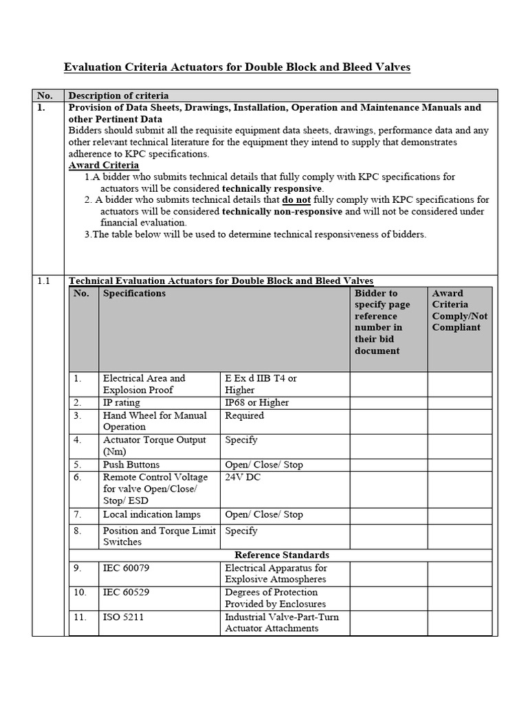Actuators Specs | PDF | Electrical Engineering
