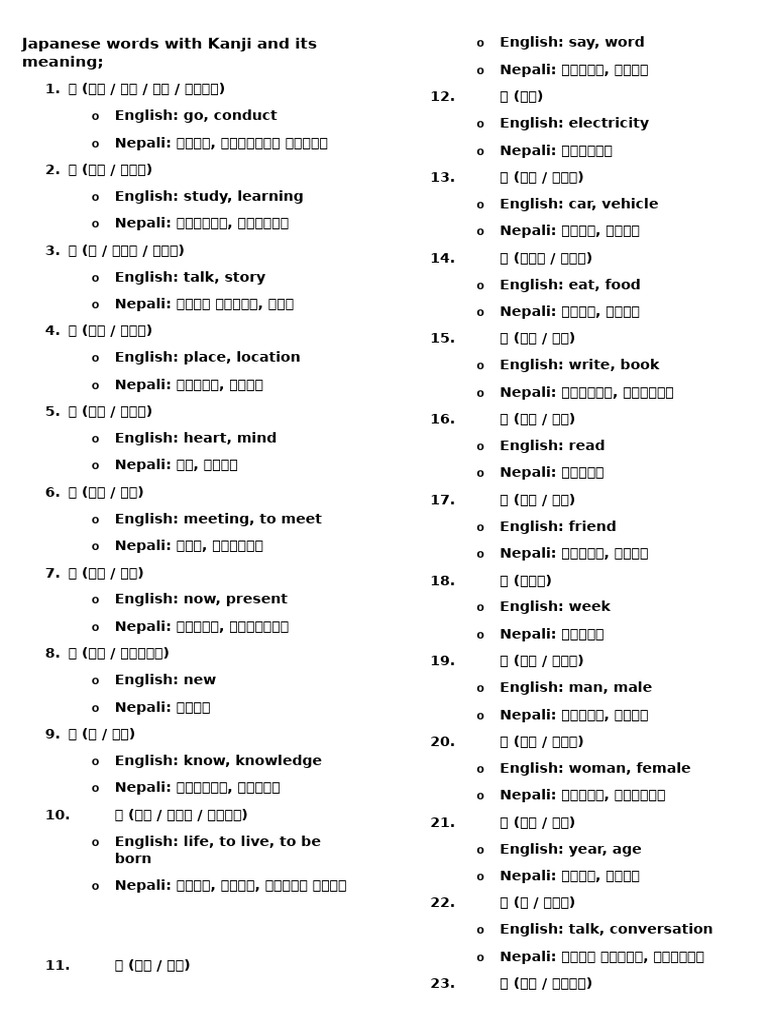 Japanese Words | PDF