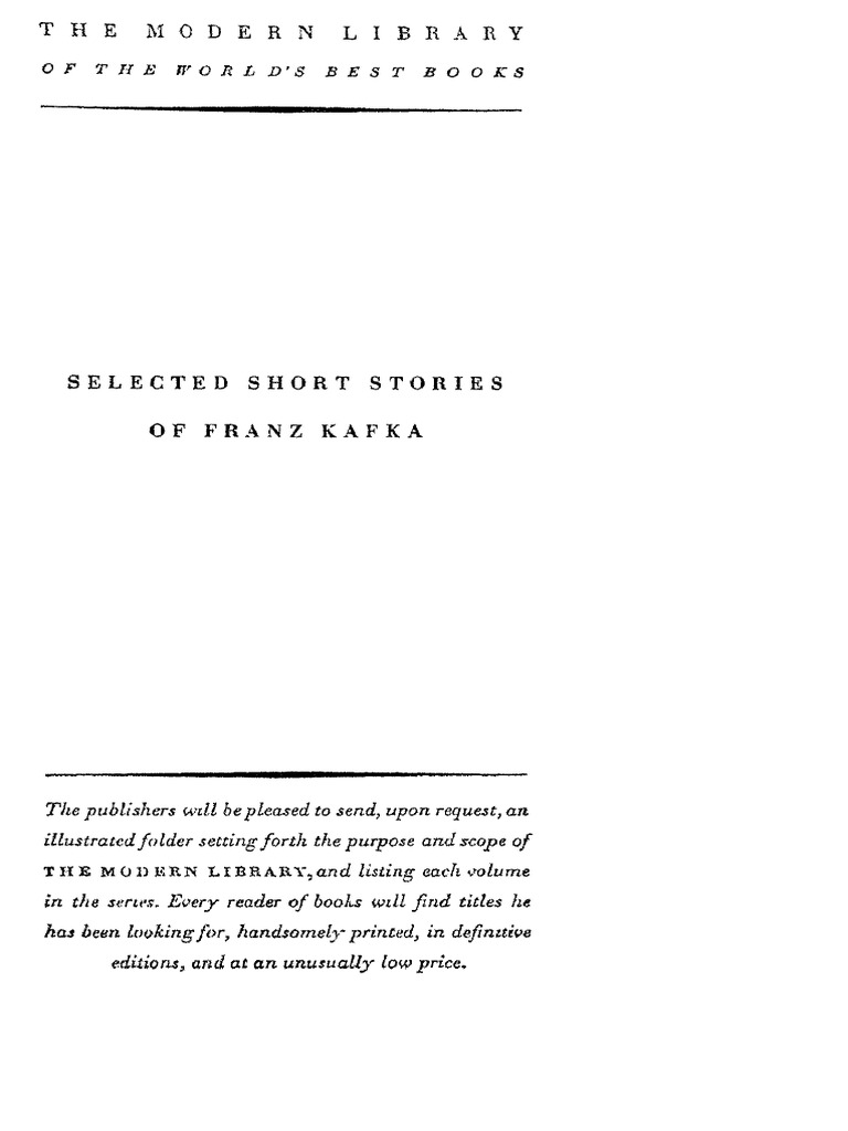 2015.185152.selected Short Stories of Franz Kafka | PDF
