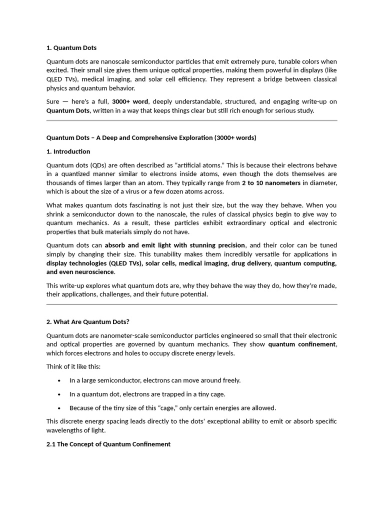 Quantum Dots | PDF | Light Emitting Diode | Applied And Interdisciplinary Physics