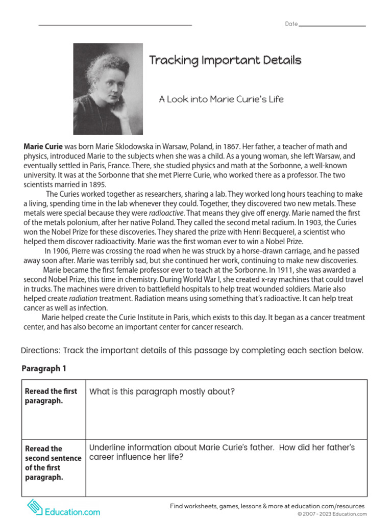 Marie Curi Bio | PDF | Marie Curie