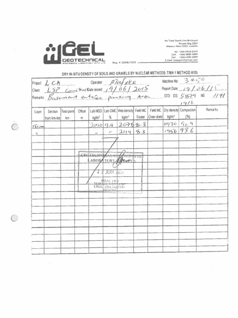 Geotechnical Data | PDF