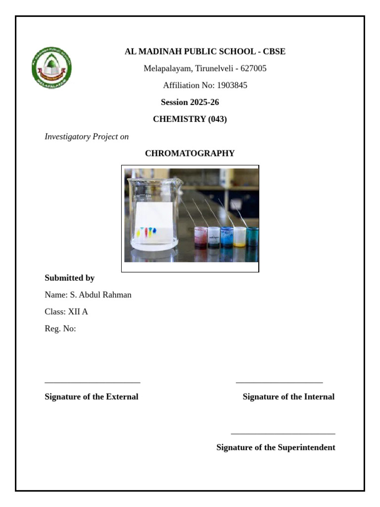 Final Chromatography Project - 075752 | PDF | Chromatography | High ...