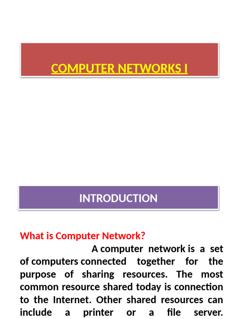 Overview of Computer Networks Basics | PDF | Computer Network ...