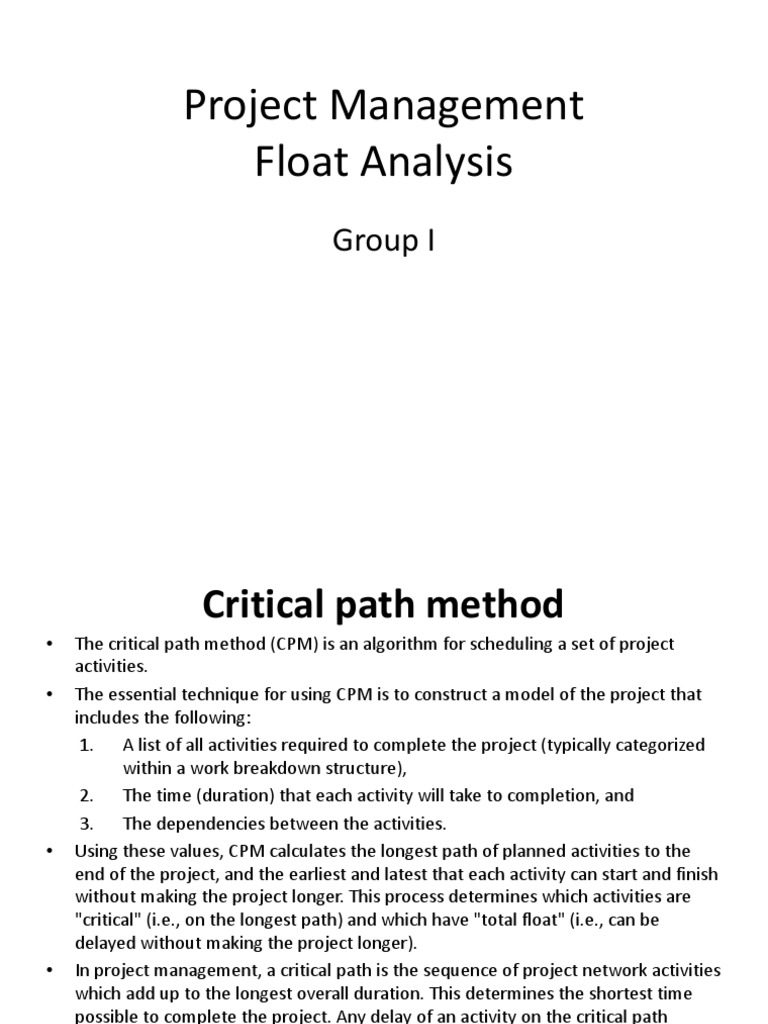 Float Pdf Operations Research Projects