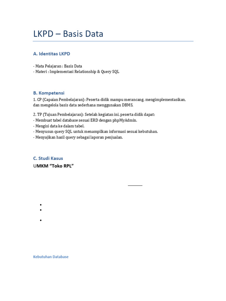 Implementasi Database Toko RPL dengan SQL | PDF