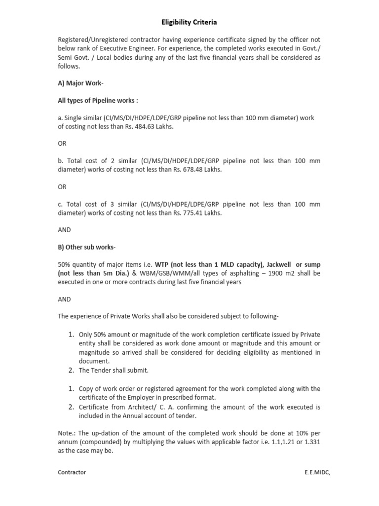 Eligibility Criteria | PDF