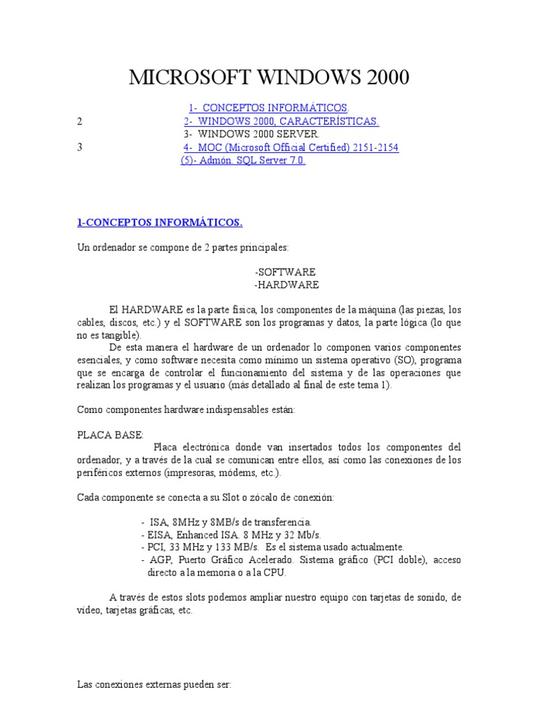 Microsoft Windows 2000 | PDF | Protocolos de internet | Red de computadoras