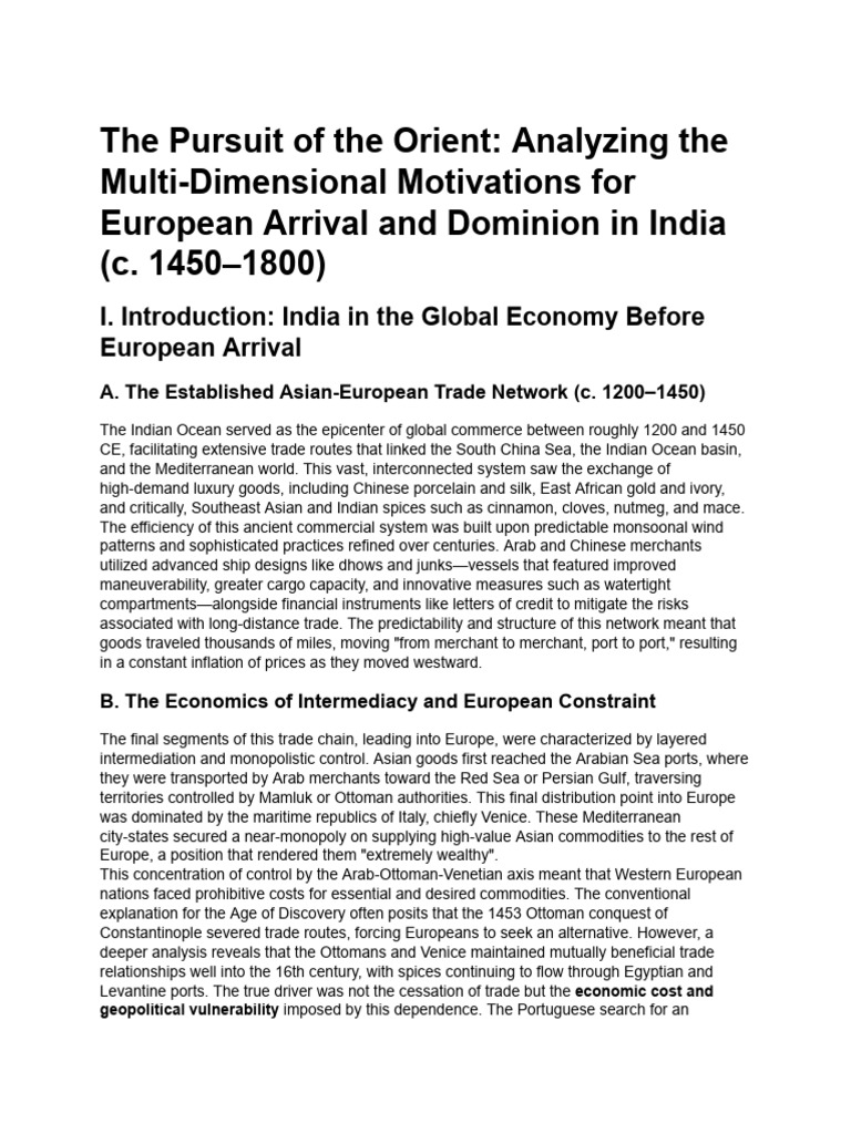 European Motivations For India Exploration | PDF | Age Of Discovery | Trade