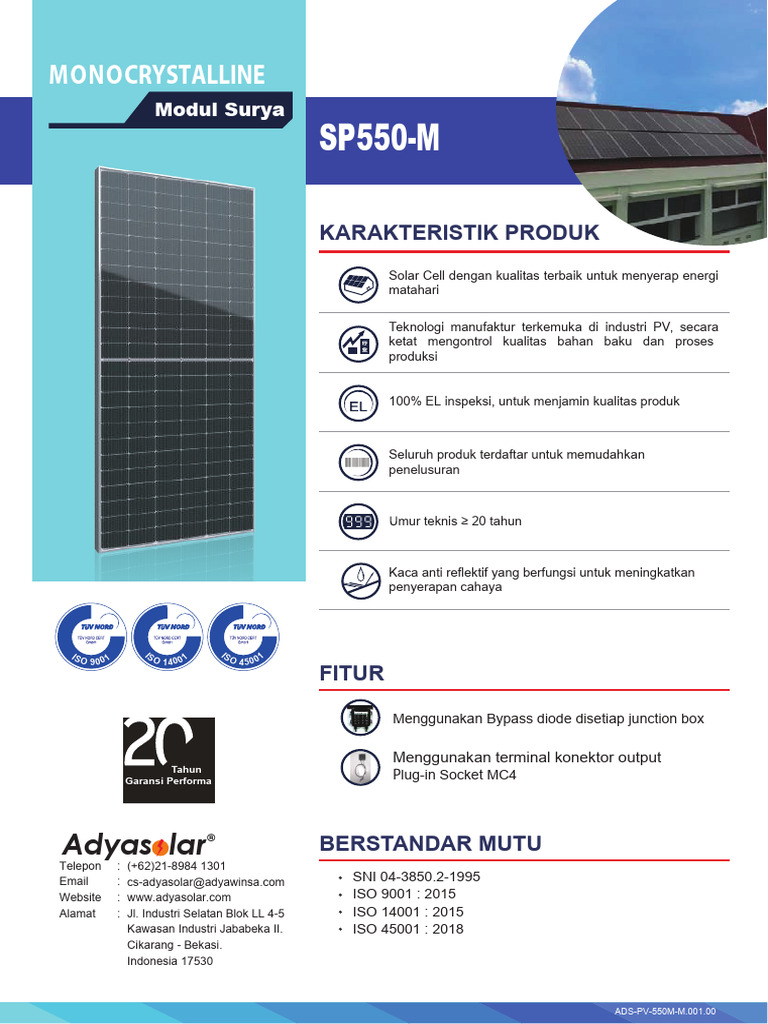 Brosur Modul Surya 550Wp (2278) - 2 | PDF