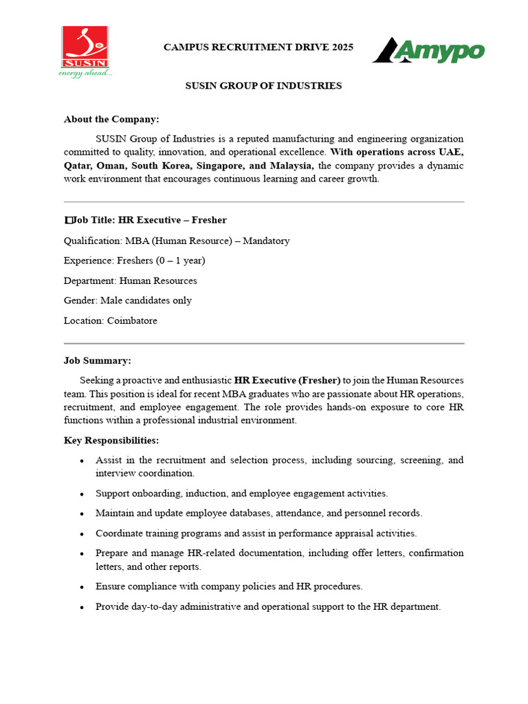 Campus Recruitment 2025: Freshers Wanted | PDF | Automation | Human ...