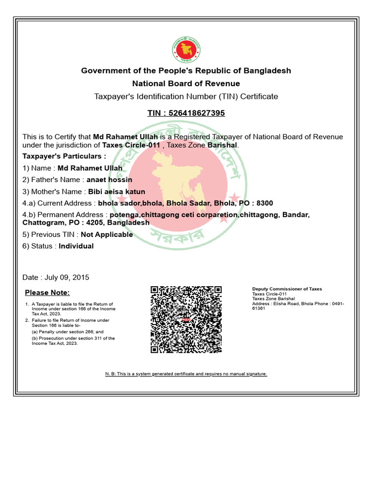 tin_certificate_526418627395 | PDF