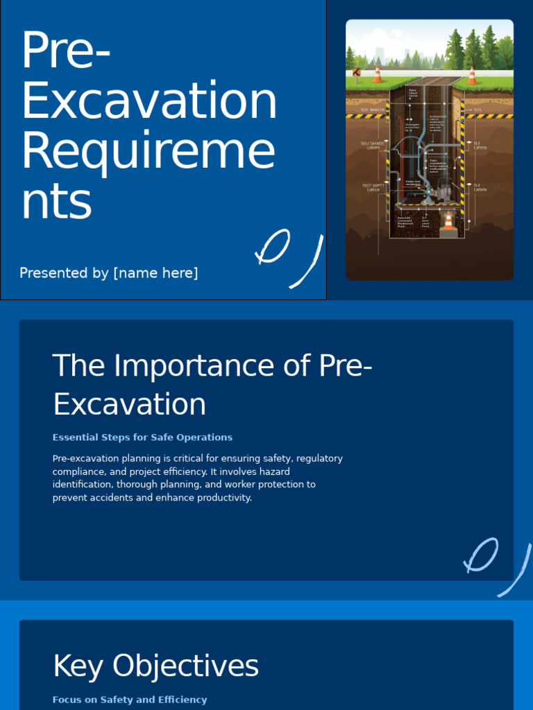 Pre-Excavation Safety and Planning Guide | PDF | Safety | Emergency