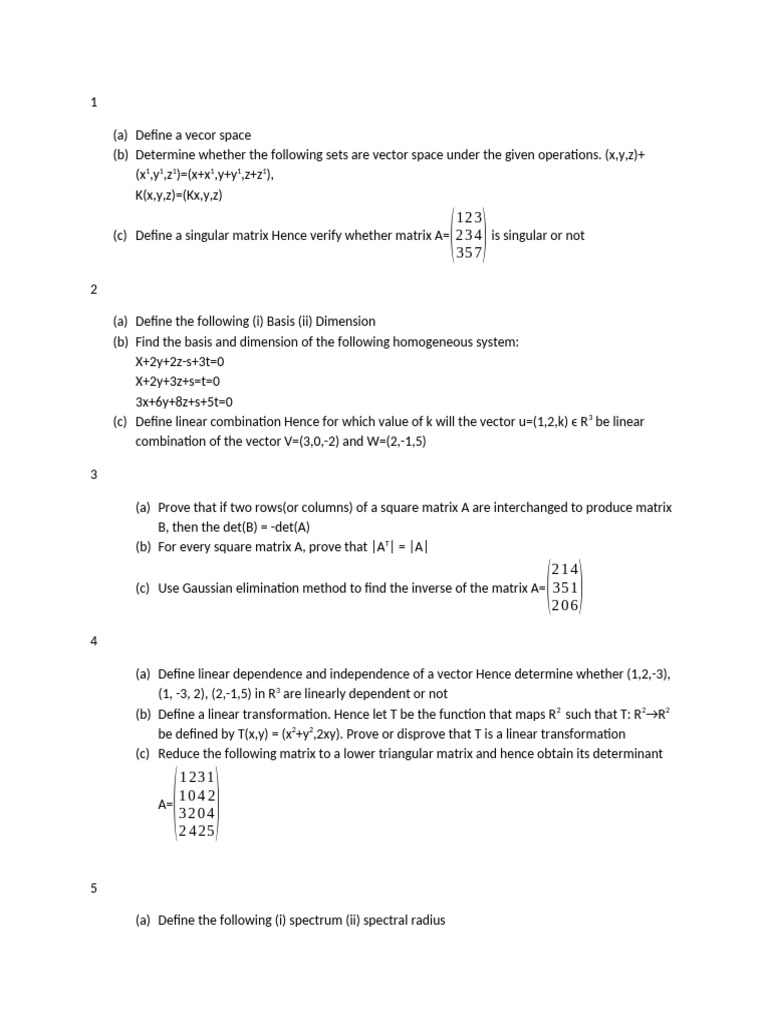 Linear Algebra | PDF | Eigenvalues And Eigenvectors | Linear Map