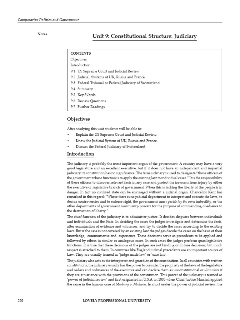 Constitutional Structure Judiciary | PDF | Magistrate | Supreme Courts