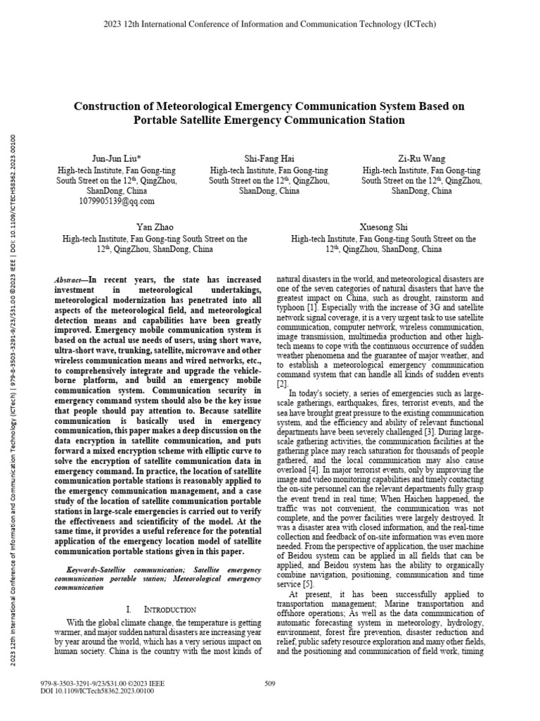 Construction of Meteorological Emergency Communication System Based On ...