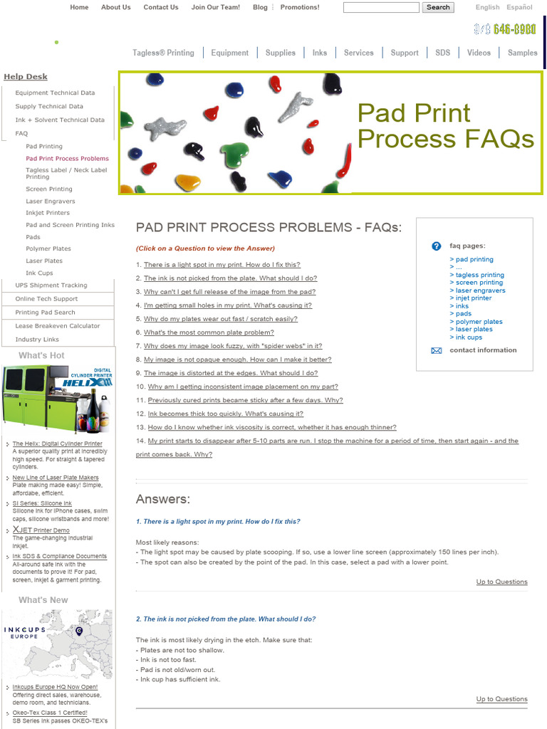 FAQs on Pad Printing Process Problems _ Inkcups Now | PDF | Printer ...