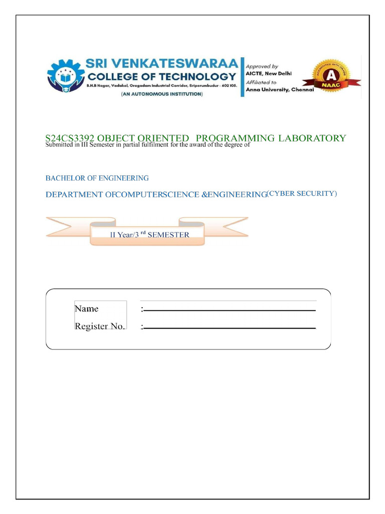 OOPS Lab Manual | PDF | Area | Class (Computer Programming)
