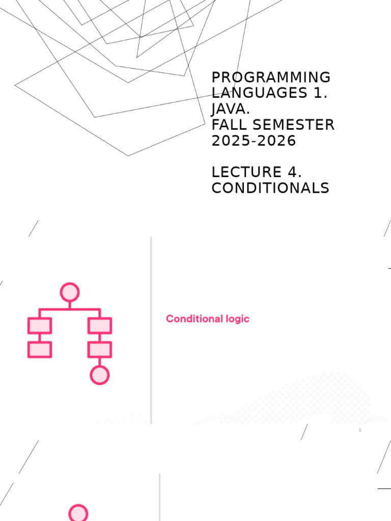Java. Lecture 4. Control Flow - Conditionals | PDF