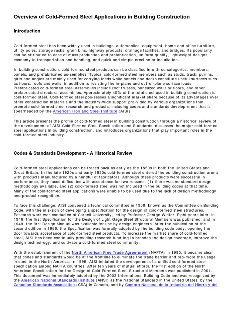 Application of CFS in Building Industry | PDF | Framing (Construction ...