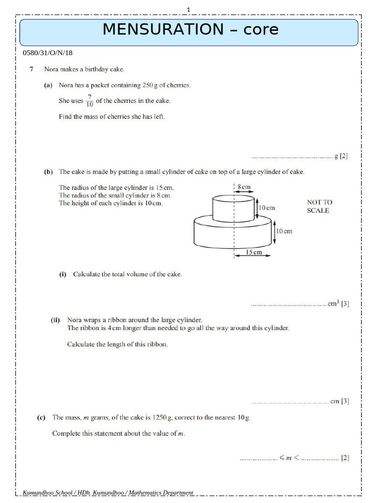 Mensuration Core | PDF